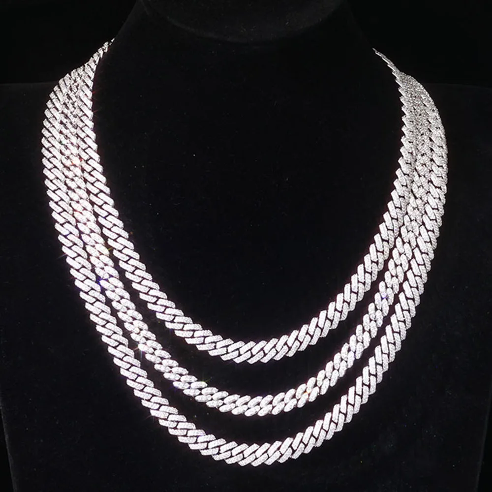 ESKEEM-collar de punta de circonia cúbica para hombre, cadena cubana ...
