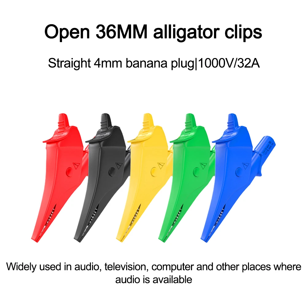 36MM-Alligator-Clips-1000V-32A-Full-Insulated-Safe-Crocodile-Clips-with ...