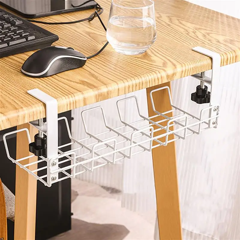 Under-Desk-Wire-Storage-Rack-Under-Desk-Cable-Organizer-Wire-Cable-Tray ...