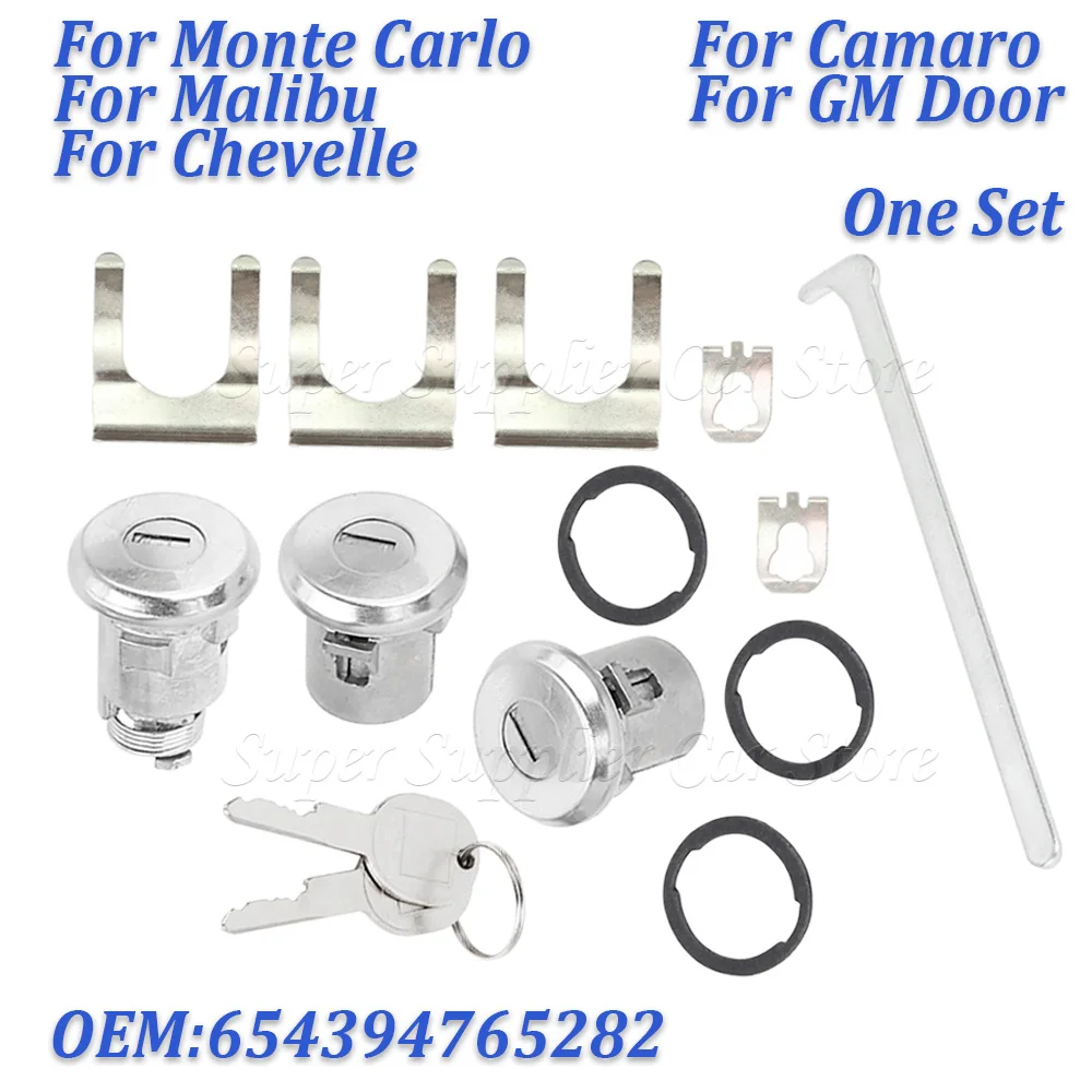 A Set Car Door Lock Cylinder Set with 2 Keys 654394765282 For Chevelle ...