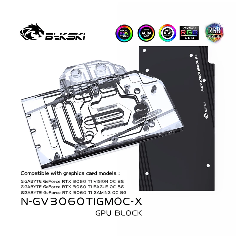 Bykski Bloque de refrigeración por agua para GIGABYTE RTX 3060ti GAMING OC 8G, GPU ...