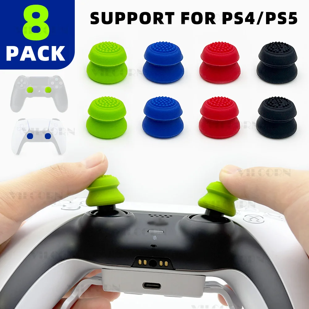 High-Rise Silicone Analog Stick Grip Caps For PS5 PS4 Controller Thumb ...