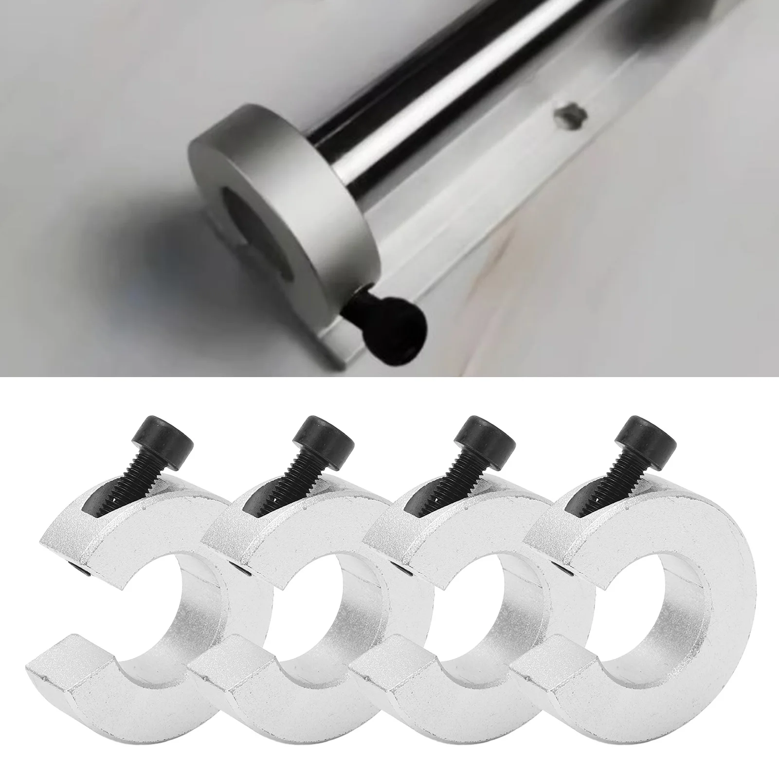 4Pcs Aluminium Alloy Shaft Collar Linear Rail Stop Collar 40mm OD 12mm ...