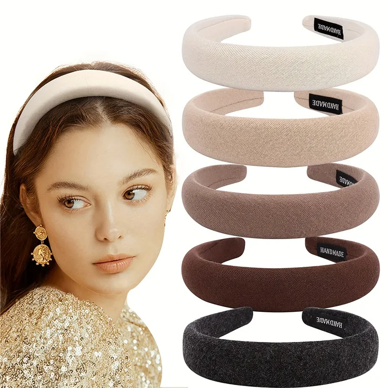 3pcs-Solid-Color-Wide-Sponge-Bezel-Elastic-Headbands-For-Women-Girl ...