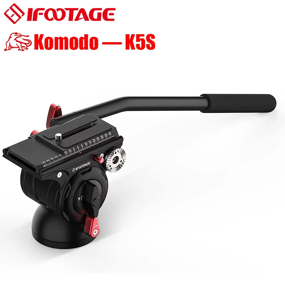 IFOOTAGE Video Fluid Head Komodo K5S, Aluminum Lightweight Fluid Drag ...