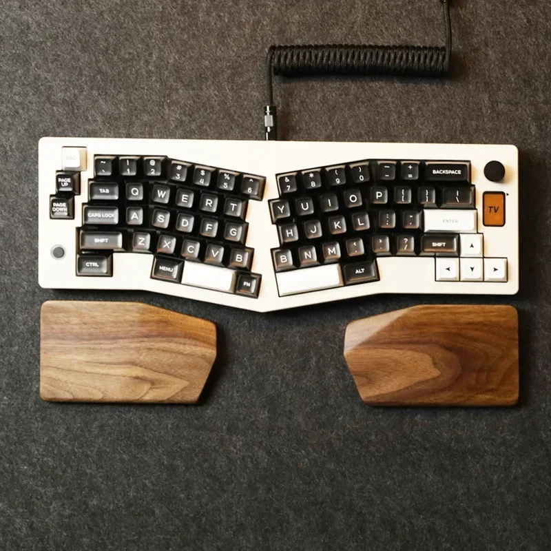 ABM066-Keyboard-Palm-Pad-Custom-Walnut-Wood-Split-Body-Resin-Wrist-Rest ...