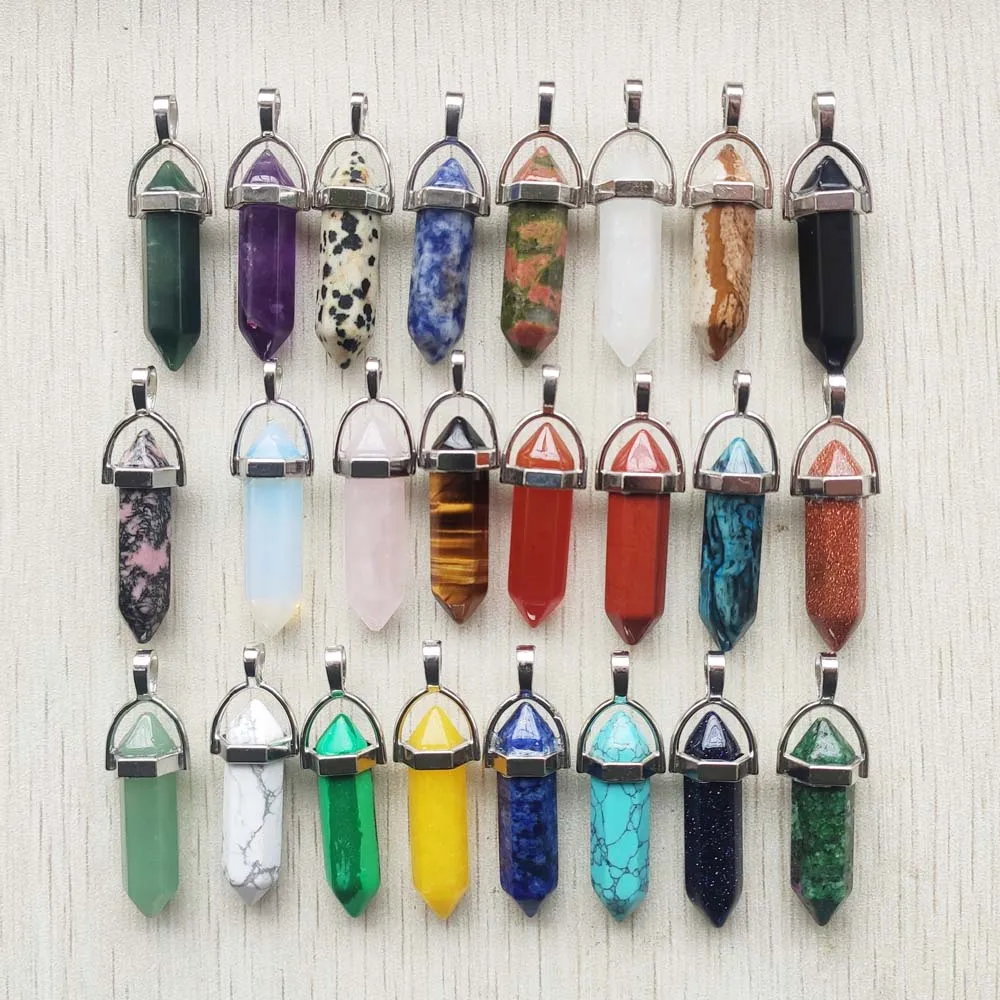 Fashion-good-quality-mix-Natural-Stone-pillar-crystal-Pendants-for ...