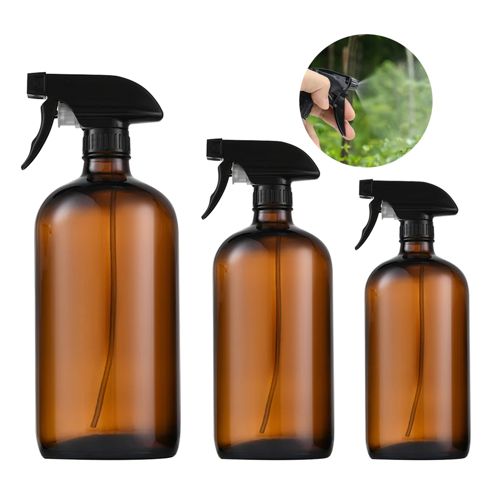 Travel Empty Amber Glass Spray Bottle Essential Oil Cleaning Refillable ...