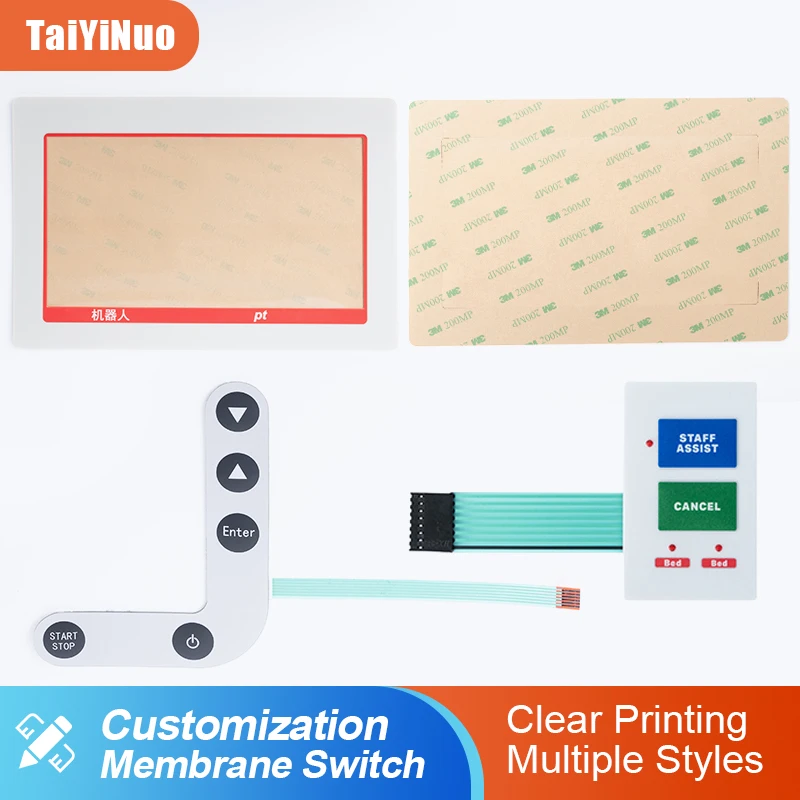 Flexible-Membrane-Switch-Display-Switch-Button-Keyboard-1x2-1x4-Control ...