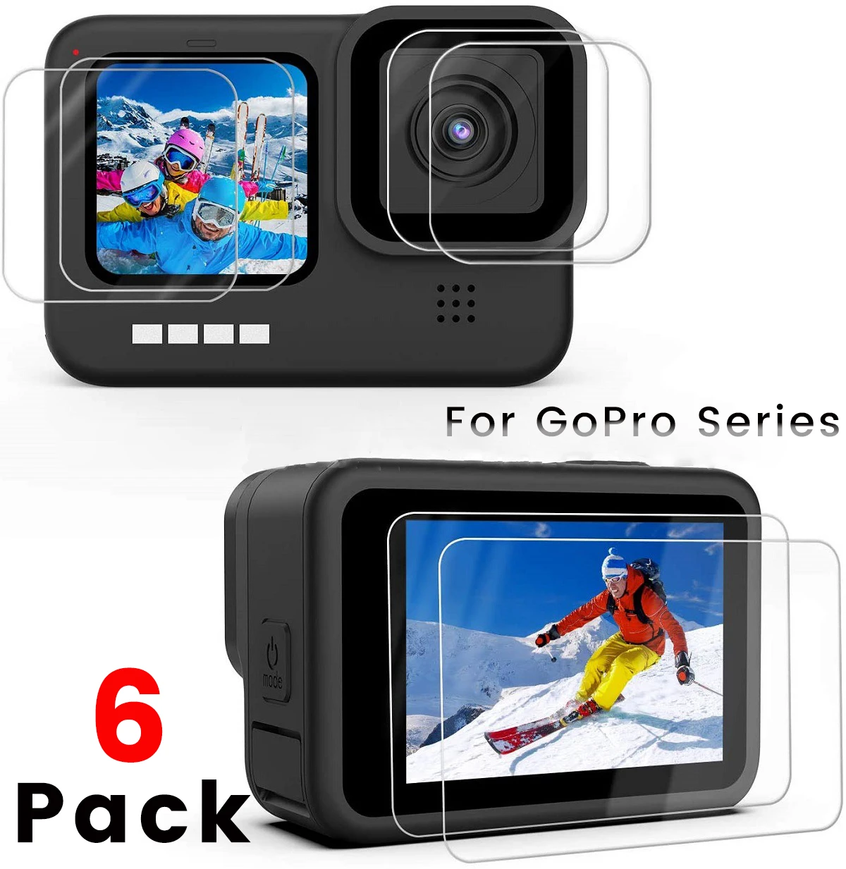 6Pcs-Tempered-Glass-Screen-Protector-for-GoPro-Hero-11-10-9-Black-Lens ...