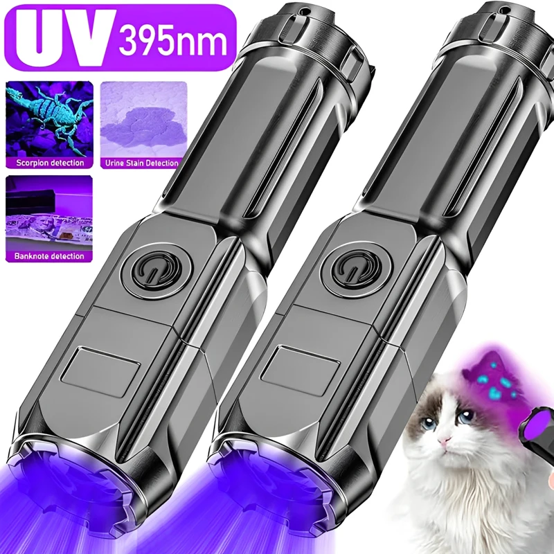 Portable Led UV Flashlights 395nm Torch Ultraviolet Light Fluorescent ...
