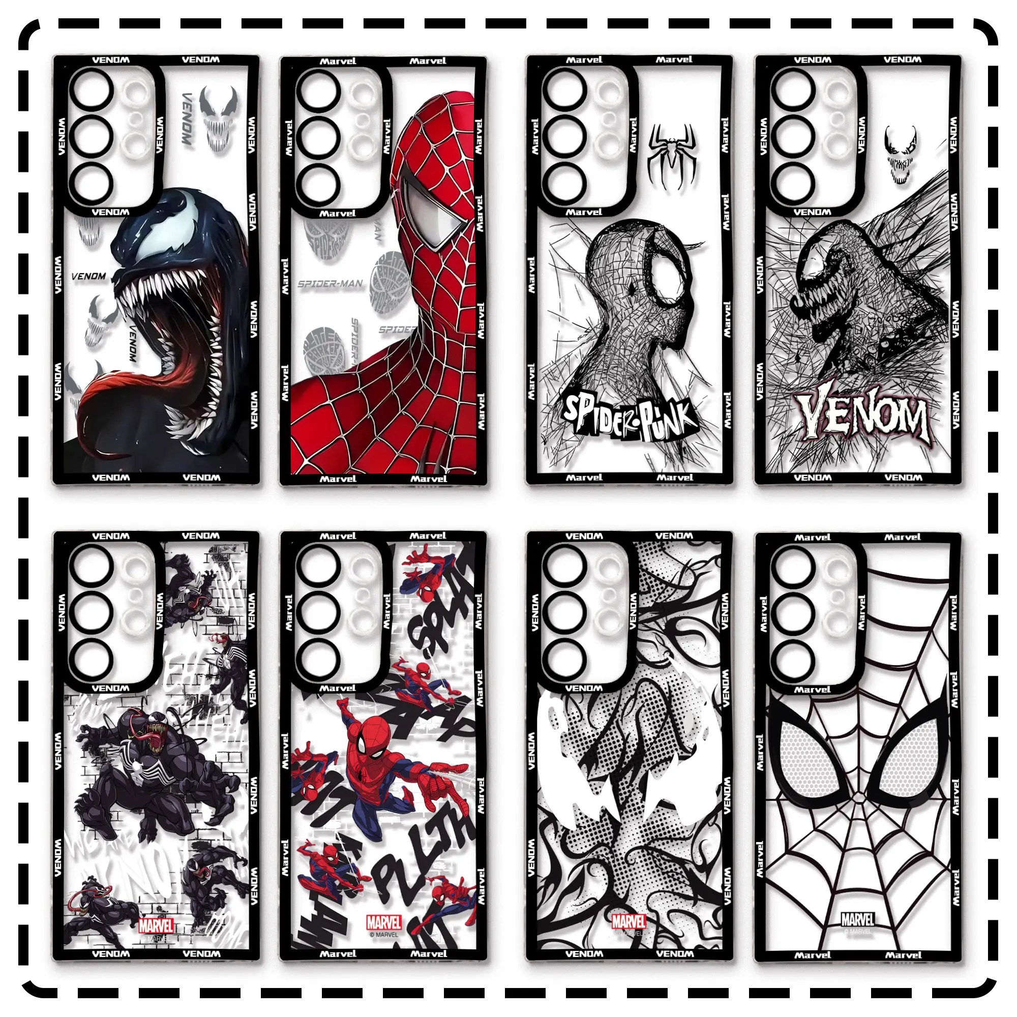 Venom-funda-de-tel-fono-de-spiderman-black-Marvel-cubierta-transparente ...