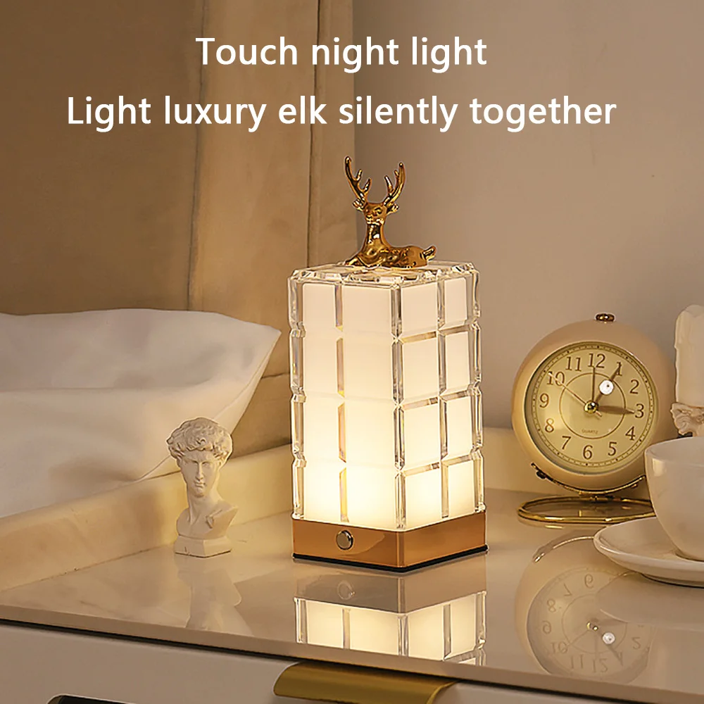 Light-luxury-elk-lamp-LED-night-light-bedroom-sleep-romantic-small ...