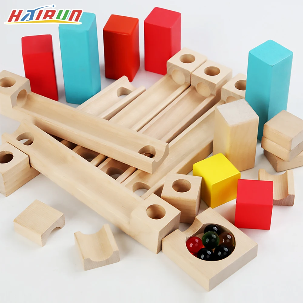 28Pcs-Wooden-Runway-Rolling-Ball-Track-Blocks-Children-s-Educational ...