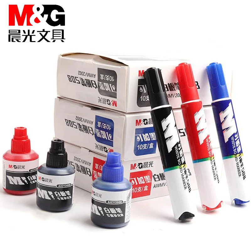 M&G Erasable Whiteboard Marker Pen 1 Pcs Pen 1 Replacement Refill Ink ...