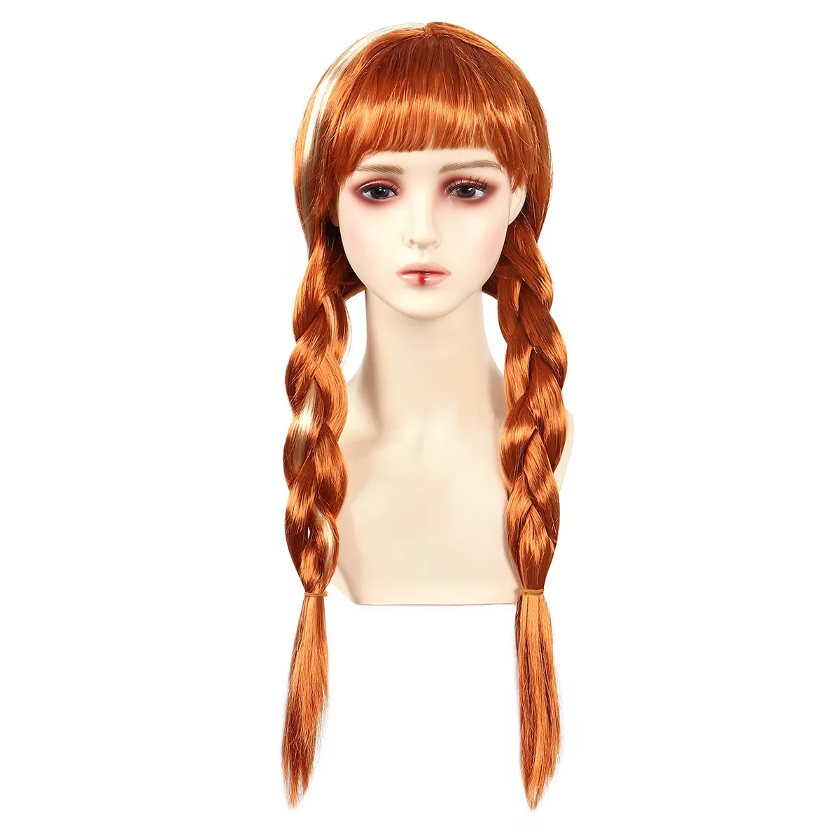 Anna Cosplay Wig Princess Braided Long Brown Wavy Heat Resistant ...