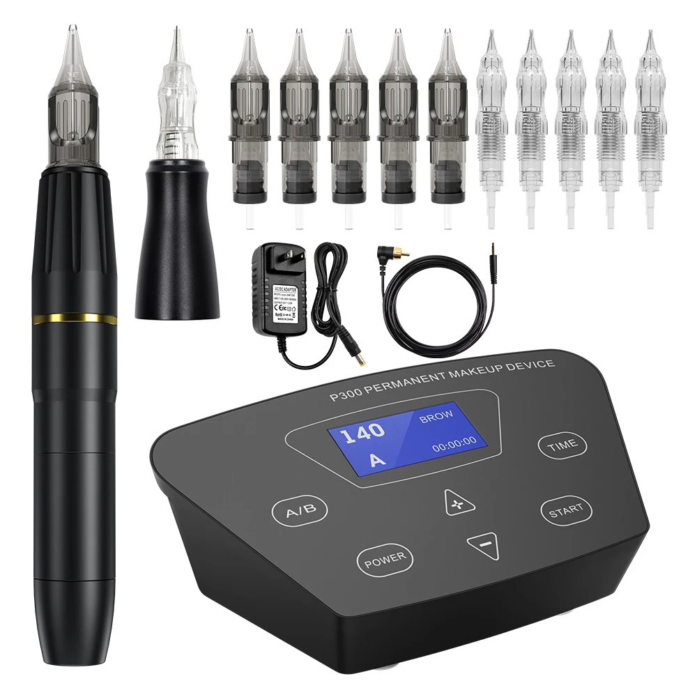 Professional-P300-Permanent-Makeup-Tattoo-Machine-Kit-2-Heads ...