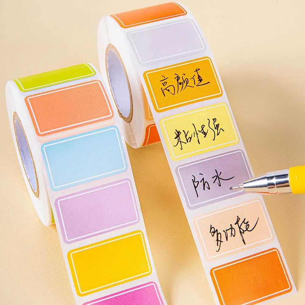 500Pcs-Roll-Color-Blank-Label-Stickers-Waterproof-Self-adhesive-Labels ...