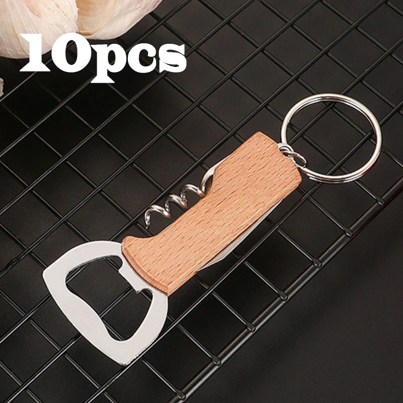 10Pcs-Beer-Bottle-Opener-Keyring-Keychain-Stainless-Steel ...
