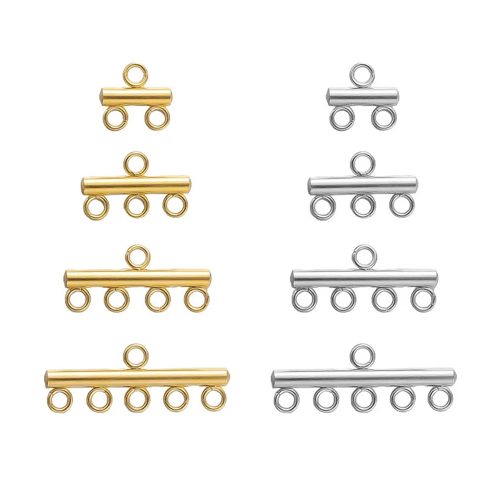 10Pcs Rvs Layer Ketting Armband Sluiting Borgtocht 5 Loops Oorbellen ...