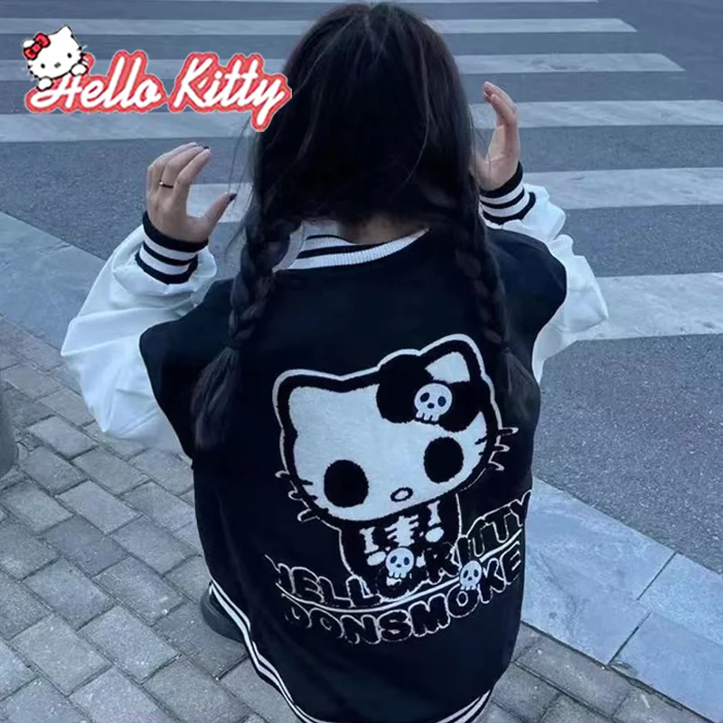 Hello-Kitty-Baseball-Uniform-Autumn-Winter-Sportswear-Jacket-Short-Coat ...
