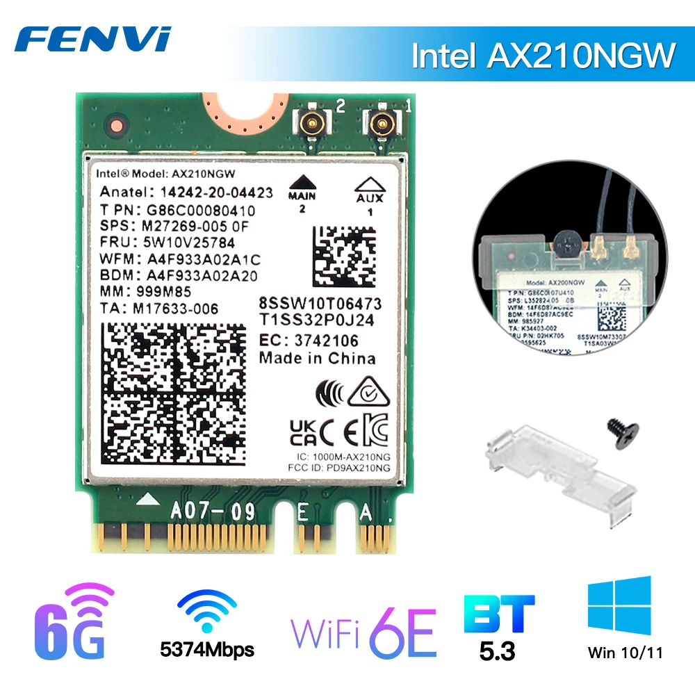 Intel Ax210 Wireless Ax210ngw | Ngff M.2 Wifi Bluetooth Card - Band Wi ...
