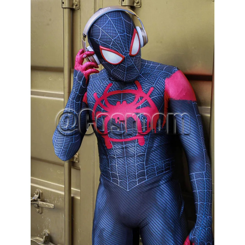 Disfraz de Spiderman de Miles Morales, traje Zentai de superhéroe para ...