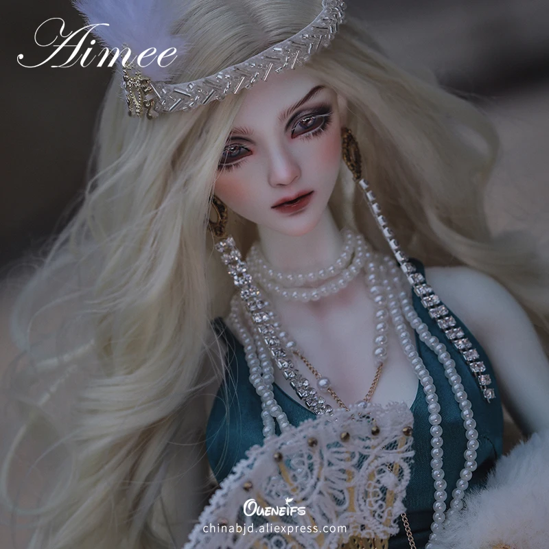 BJD Doll 1/4 Aimee Green Long Grace Dress Classic Delicate Makeup and ...