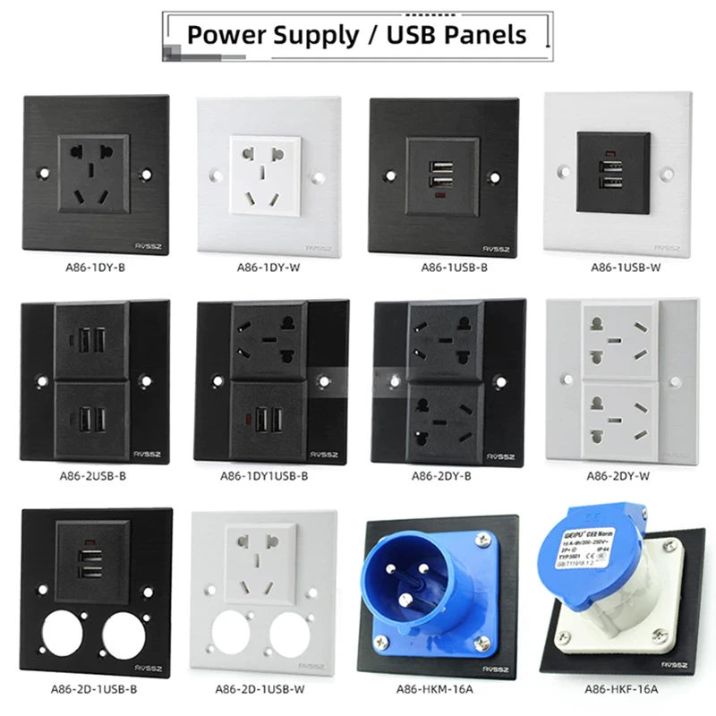 1Pcs D type 1/2 bit Power Supply USB DY 86 Panel Wall Socket Junction ...