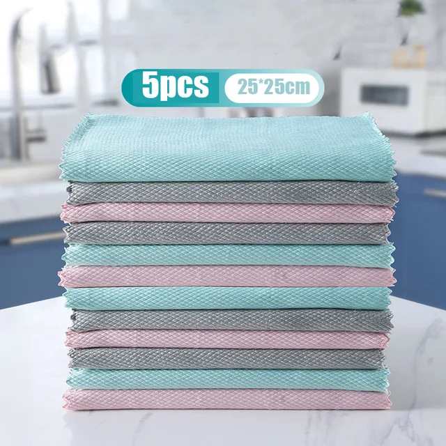 Fish scale rag kitchen special towel household dishcloth cleaning does ...
