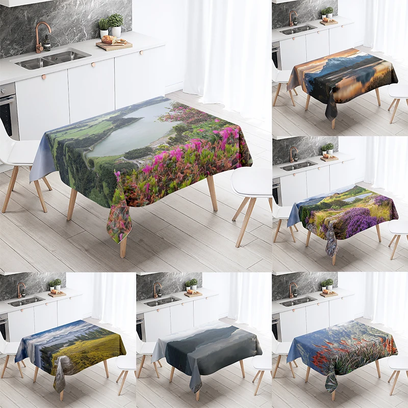 Landscape-Printing-Tablecloth-Camping-Tablecloth-Stain-Resistant ...