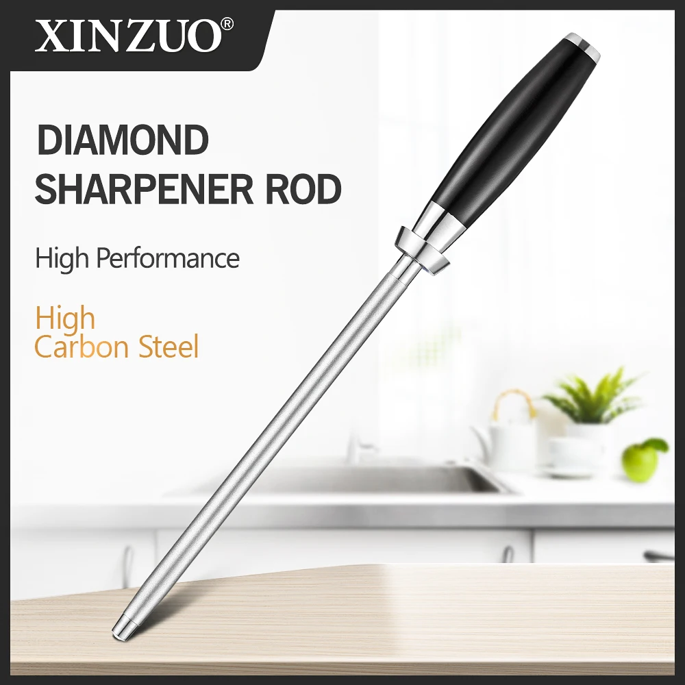 XINZUO-Diamond-Sharpener-Rod-G10-Handle-Kitchen-Honing-Steel-Knife ...