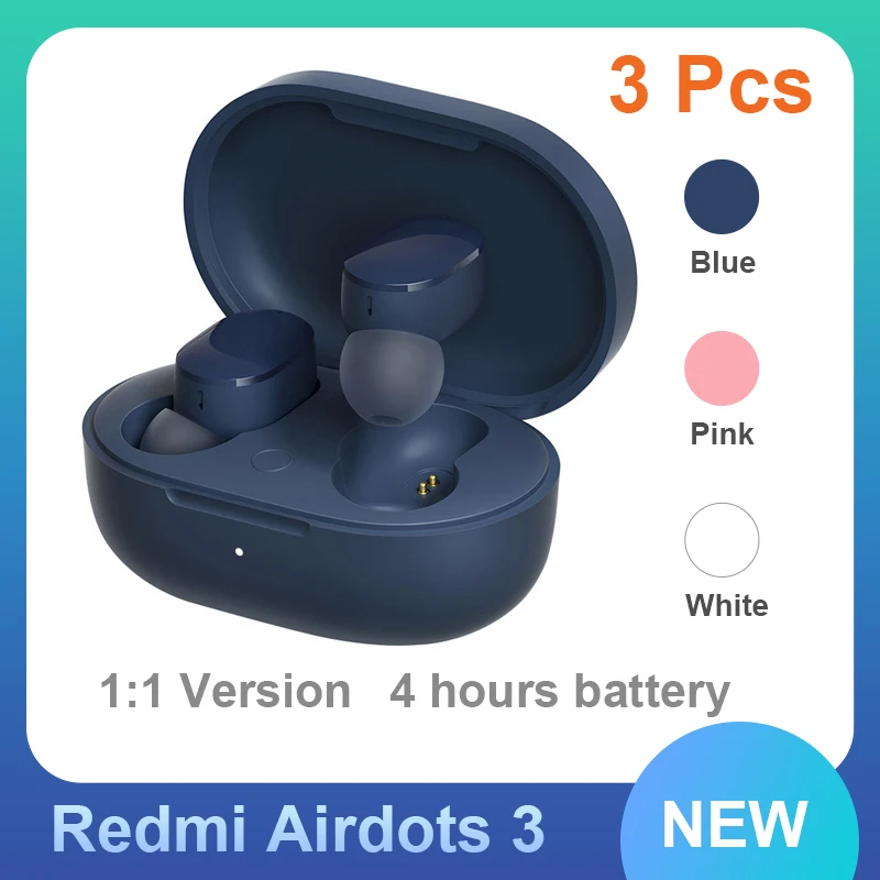 Xiaomi-Redmi AirDots 3 fone de ouvido Bluetooth, sem fio verdadeiro, fone de ouvido esportivo ...