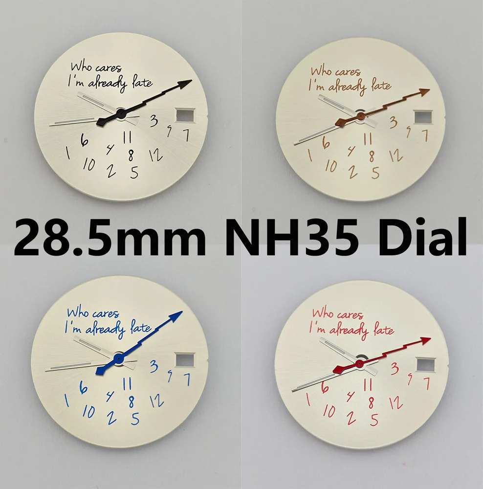 28-5mm-Watch-Dial-NH35-Dial-Who-Cares-I-m-Already-Late-Dial-NH36-Dial ...