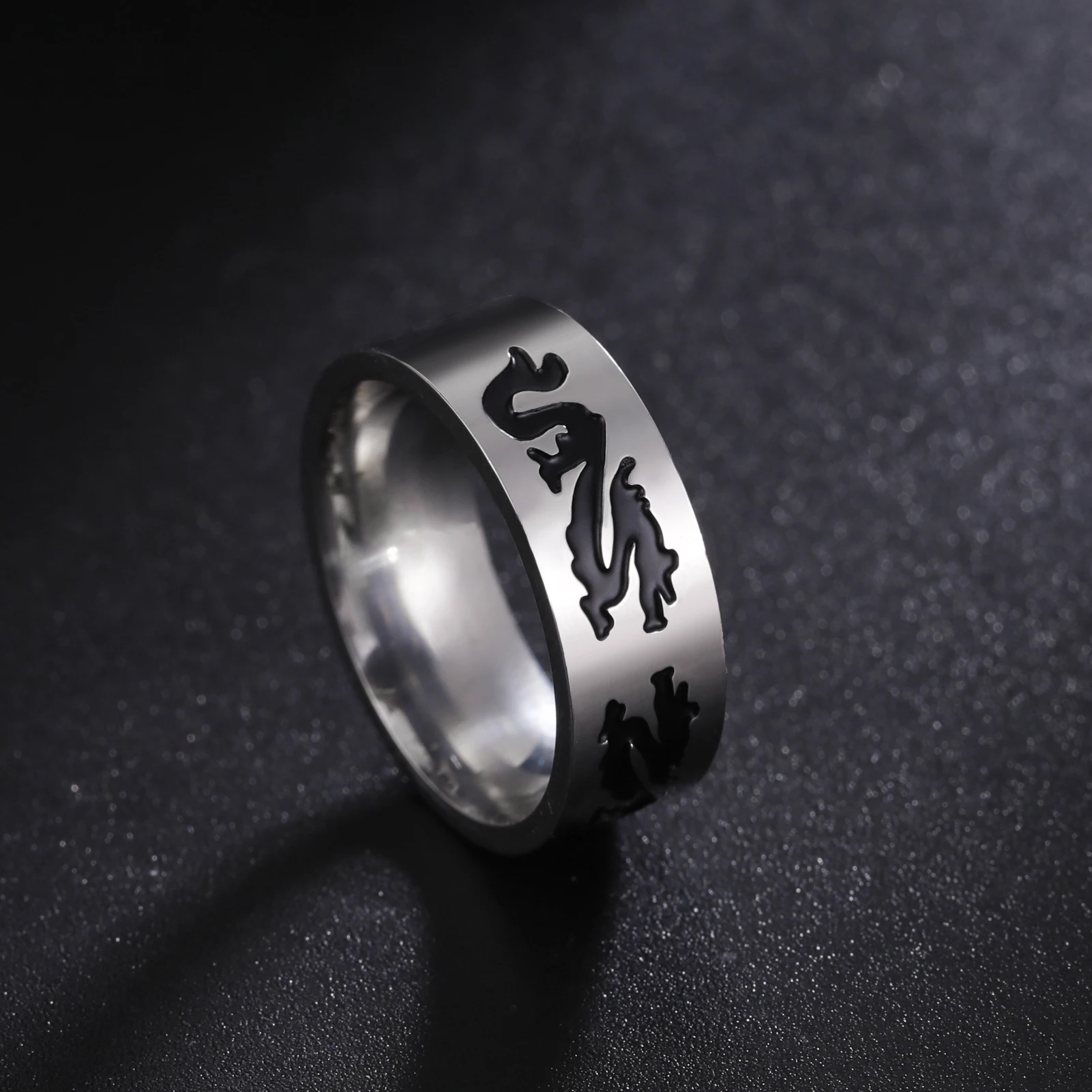 HIPEE-1Pcs-Retro-Stainless-Steel-Dragon-Tattoo-Men-s-Ring-Chinese ...