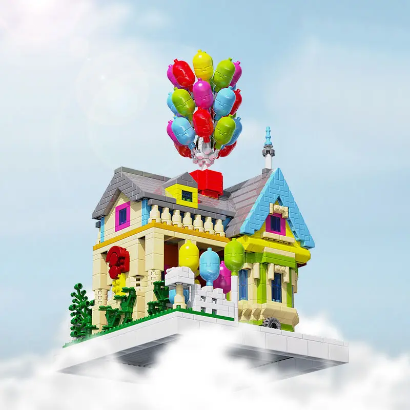 Mini-Up-Flying-House-con-globos-Micro-Building-Blocks-Model-Set-City ...