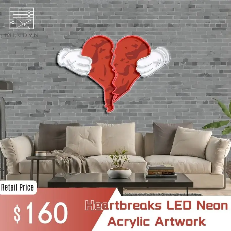Custom-LED-Neon-Sign-Light-Heartbreak-Room-Decoration-Wall-Art-Business ...