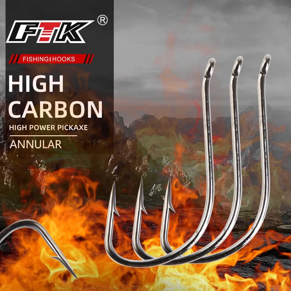 FTK-TANAGO-High-Carbon-Steel-Carp-Fishing-Hooks-With-Barbed-Hook-10 ...