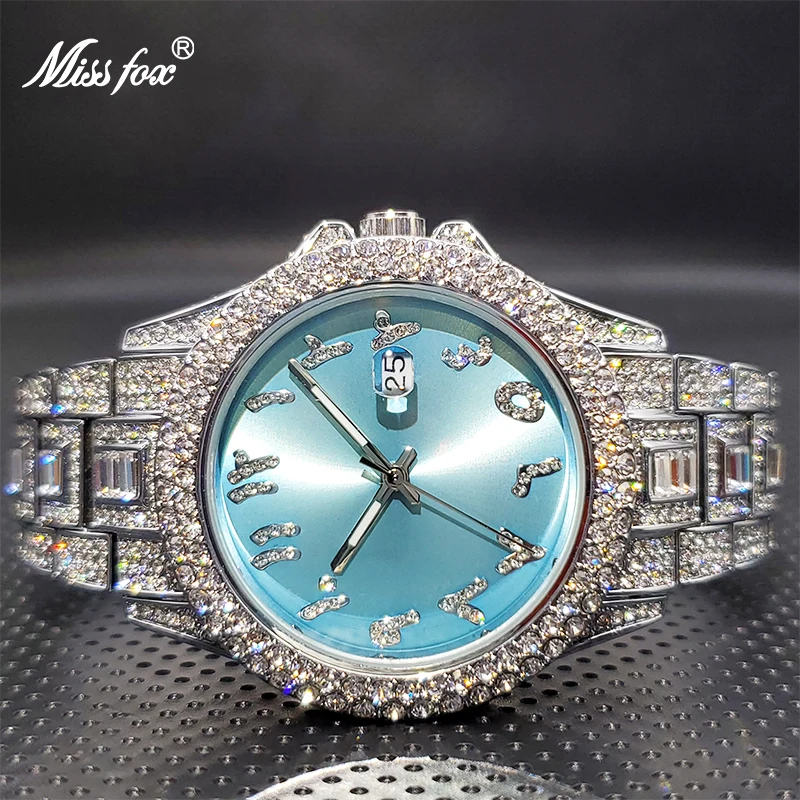 MISSFOX-reloj-con-diamantes-para-pareja-cron-grafo-de-marca-de-lujo ...