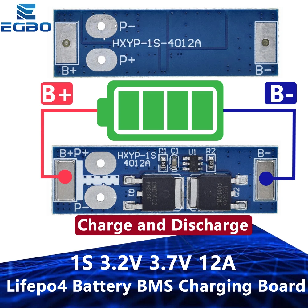 1s Lifepo4 Battery Bms 1s 3.2v 3.7v 12a Charging Board Short Circuit ...