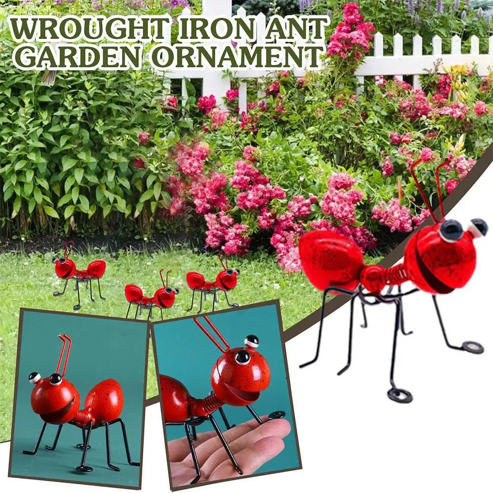 Iron-Art-Cute-Ant-Statue-Garden-Decor-Stand-Ant-For-Outdoor-Yard-Lawn ...