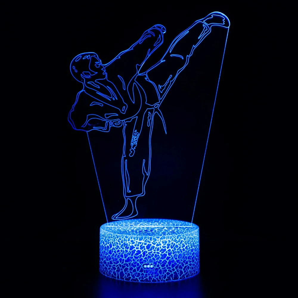 Karate Night Light Taekwondo 3D Illusion Lamp 7 Color Changing ...