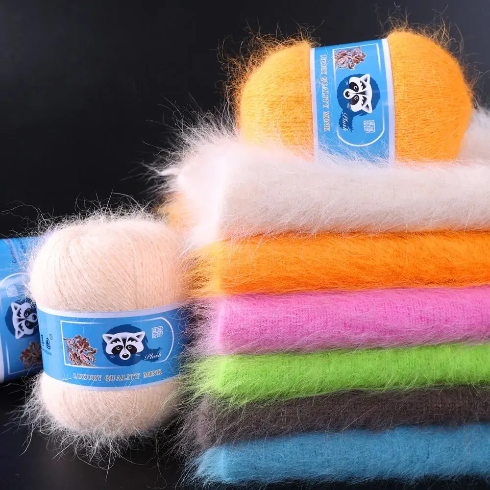 8-Rolls-pack-Mink-Wool-Cashmere-Yarn-Scratch-Scarf-Multi-Color-Hand ...