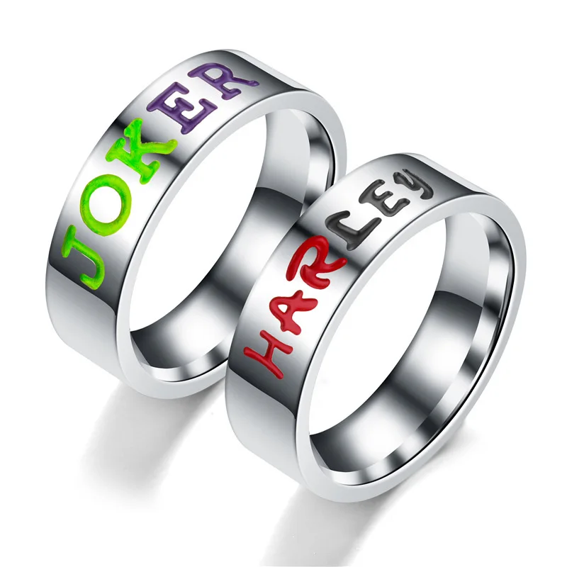 Hot Sale 6mm Stainless Steel Finger Rings JOKER HARLEYCouple Ring ...