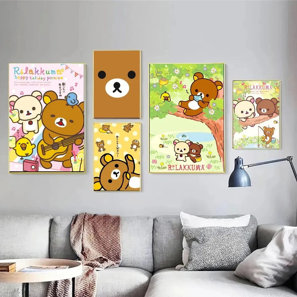 Cute-Cartoon-Rilakkuma-Movie-Poster-Sticky-Posters-Retro-Kraft-Paper ...