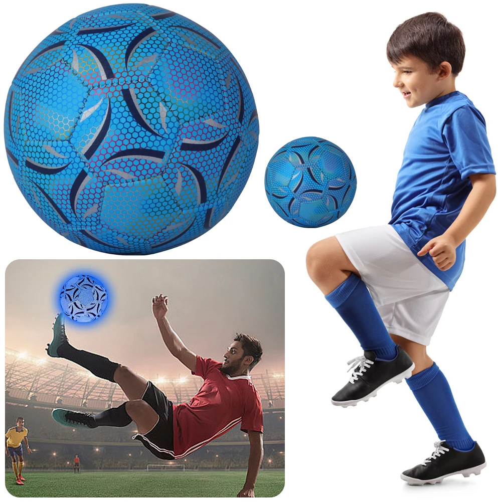 Luminous-Soccer-Ball-Size-4-5-Fluorescent-Reflective-Football-Anti-Slip ...