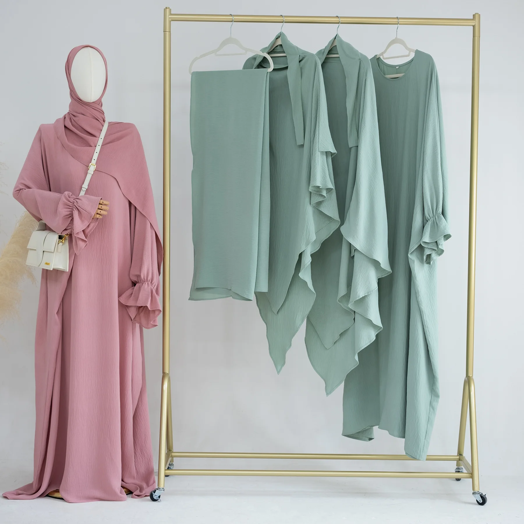 Fashion-2-pieces-set-Muslim-Robe-abaya-syari-Oversized-Loose-Soft-Dress ...