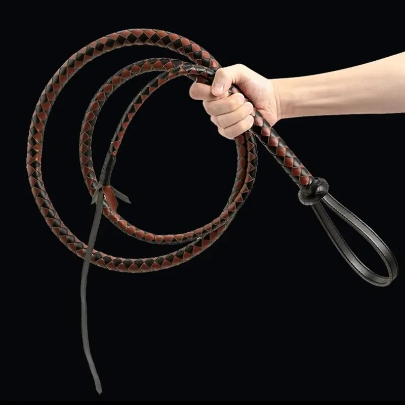 240CM Genuine Leather Horse Riding Whip Bull Whip Cowhide for Western ...