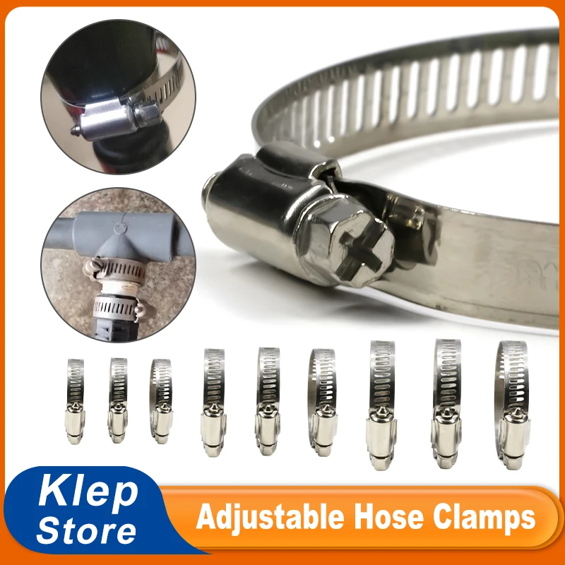 Adjustable Stainless Steel Hose Clamps 8~120mm Automotive Fuel Tube ...