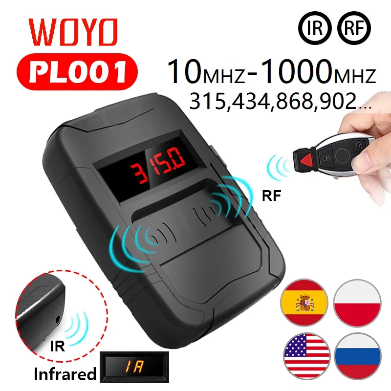 WOYO-Frequency-Tester-Car-Key-10-1000MHZ-PL001-Door-TV-RF-IR-Remote ...